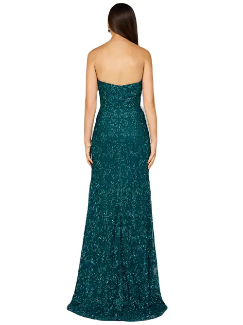 LARA NEW YORK Beaded Strapless Dress With Slit