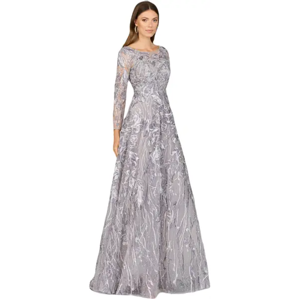 LARA NEW YORK Long Sleeve A-line Gown