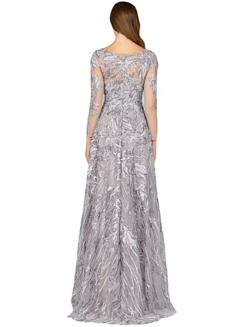 LARA NEW YORK Long Sleeve A-line Gown