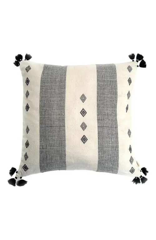 NIMMIT Trekant Handwoven Pillowcover + Insert - Natural/black