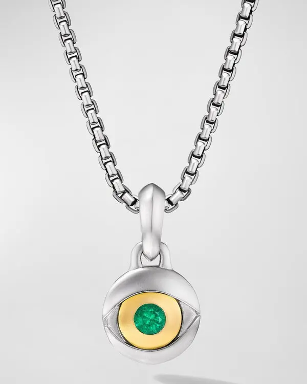 David Yurman Evil Eye Pendant - Emerald