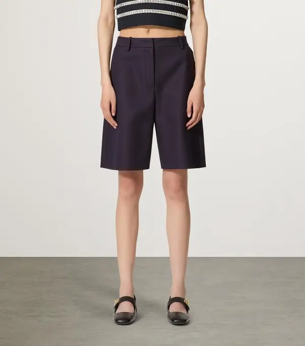 Valentino Garavani Cotton V-detail Bermuda Shorts