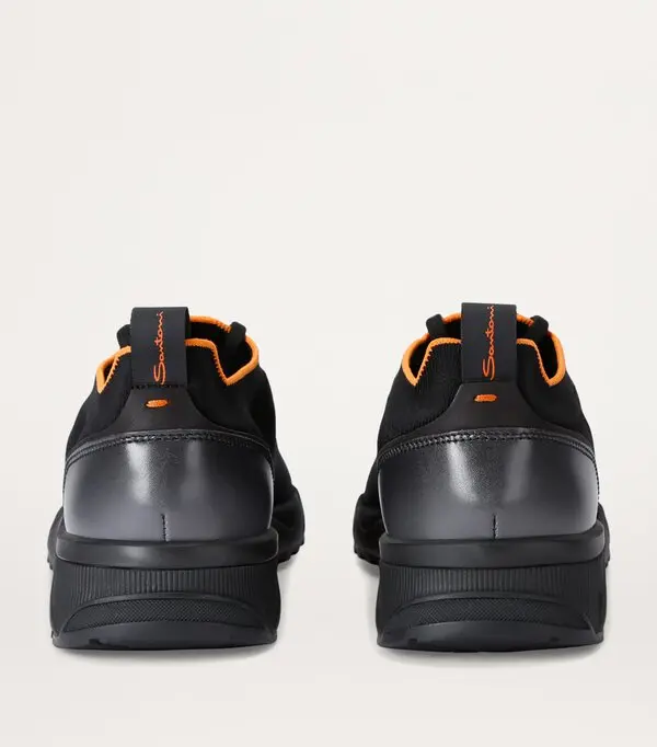 Santoni Technical-knit Runner Sneakers - Black