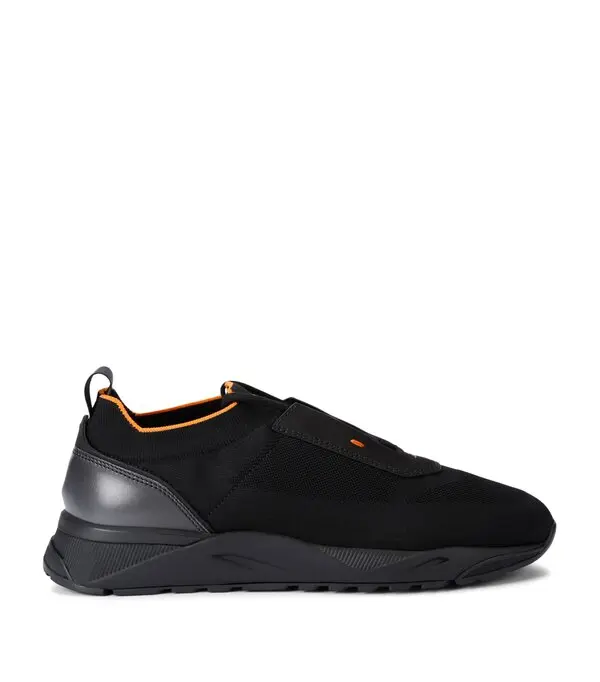 Santoni Technical-knit Runner Sneakers - Black