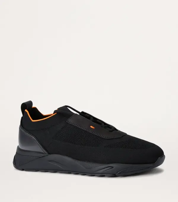 Santoni Technical-knit Runner Sneakers - Black