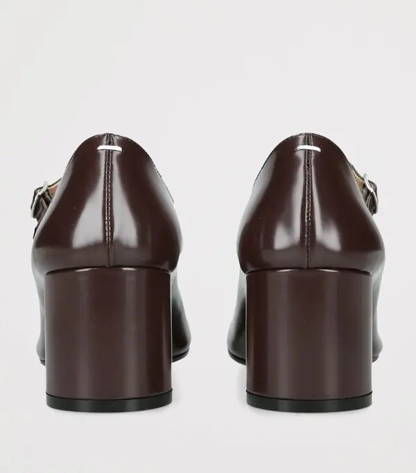 MAISON MARGIELA Leather Tabi Mary Jane Pumps 60 - Brown