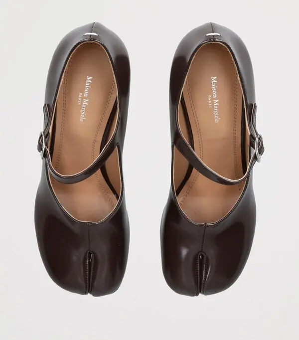 MAISON MARGIELA Leather Tabi Mary Jane Pumps 60 - Brown