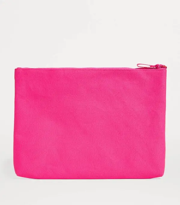 Harrods Large Cotton Logo Pouch - Pink