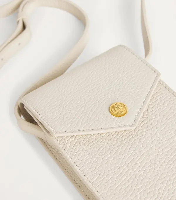 Harrods Leather Phone Pouch - Beige