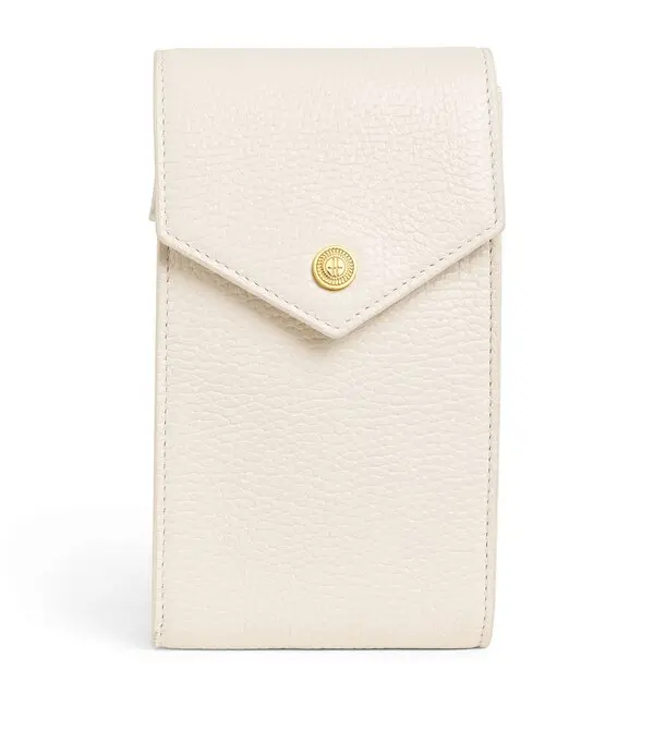 Harrods Leather Phone Pouch - Ivory
