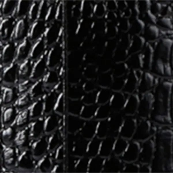Paris Texas Croc-embossed Leather Knee-high Boots With Block Heel - Black