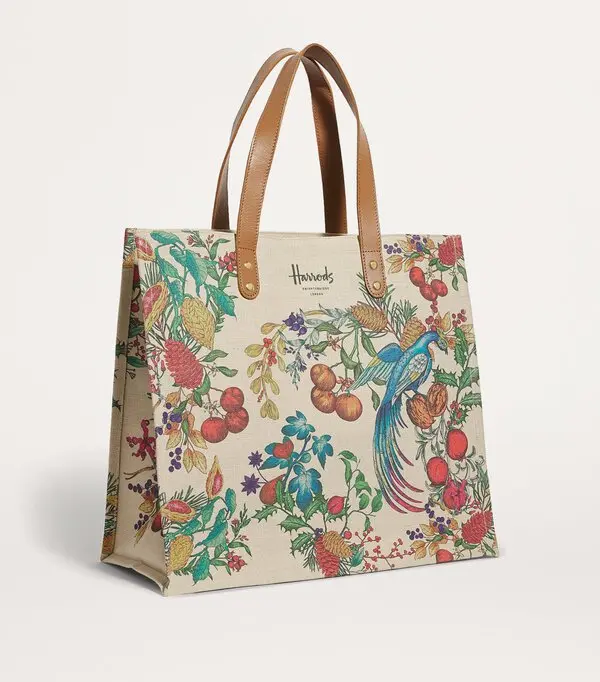 Harrods The Great Feast Jacquard Shopper Bag - Neutral