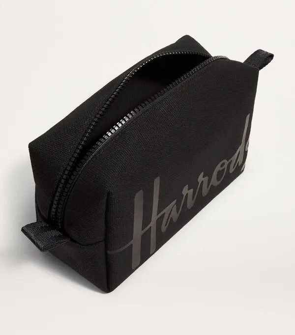Harrods Cotton Logo Cosmetics Bag - Black