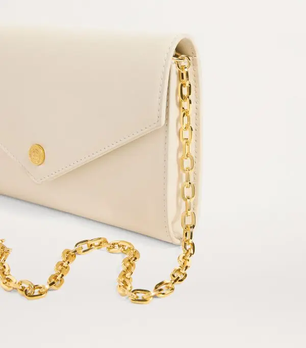 Harrods Leather Chain Wallet - Beige