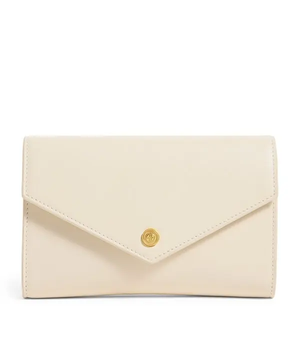 Harrods Leather Chain Wallet - Ivory