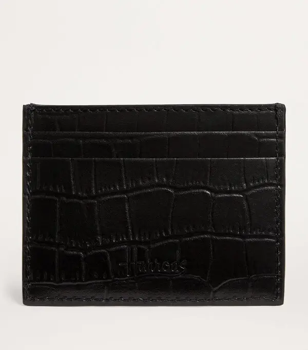 Harrods Croc-embossed Leather Card Holder