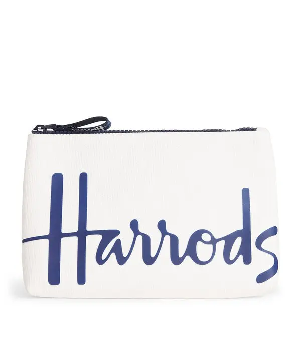 Harrods Small Cotton Logo Pouch - Ivory