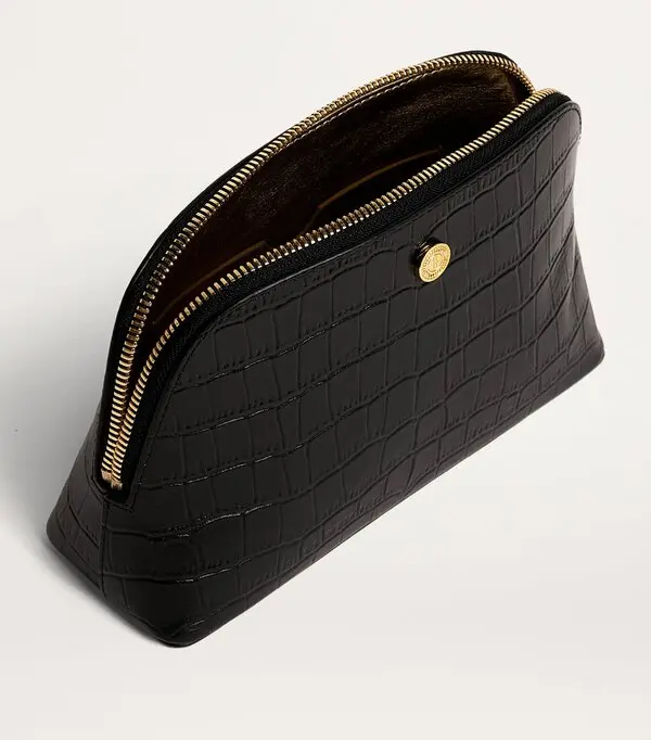 Harrods Small Croc-embossed Leather Cosmetics Bag