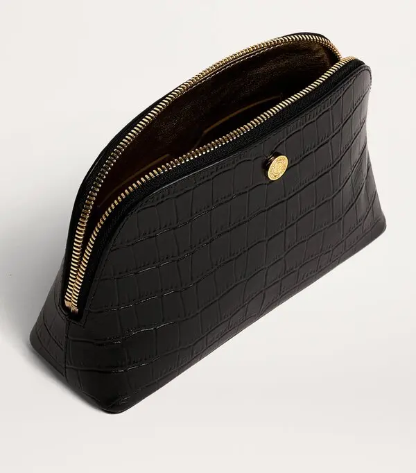 Harrods Small Croc-embossed Leather Cosmetics Bag