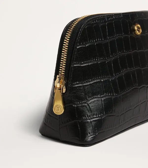 Harrods Small Croc-embossed Leather Cosmetics Bag