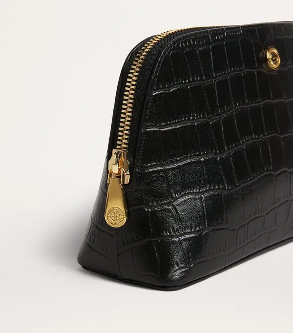 Harrods Small Croc-embossed Leather Cosmetics Bag