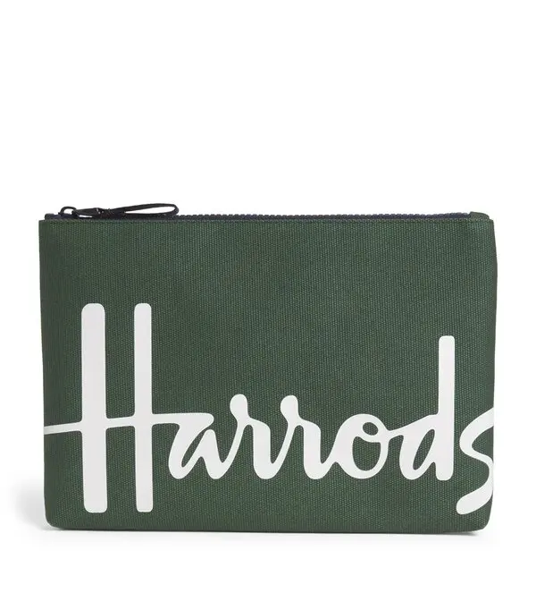Harrods Cotton Logo Pouch - Green