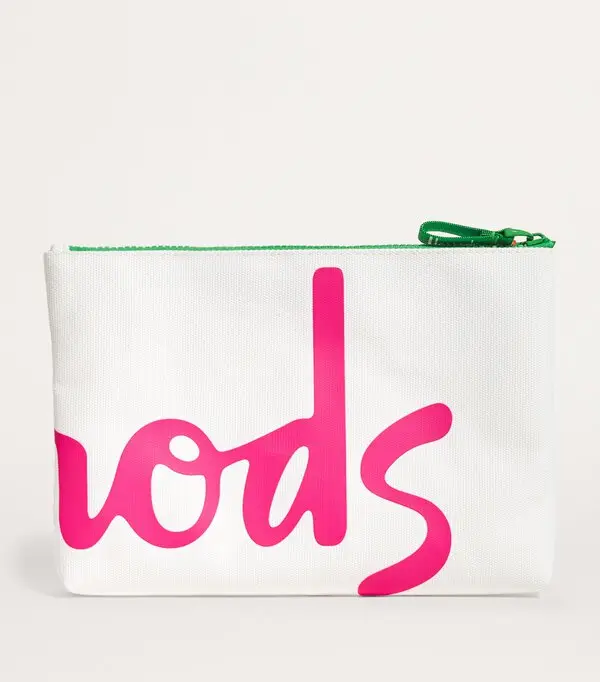 Harrods Cotton Logo Pouch - Ivory