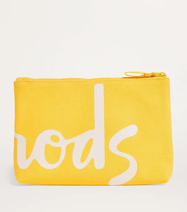 Harrods Cotton Logo Pouch - Yellow