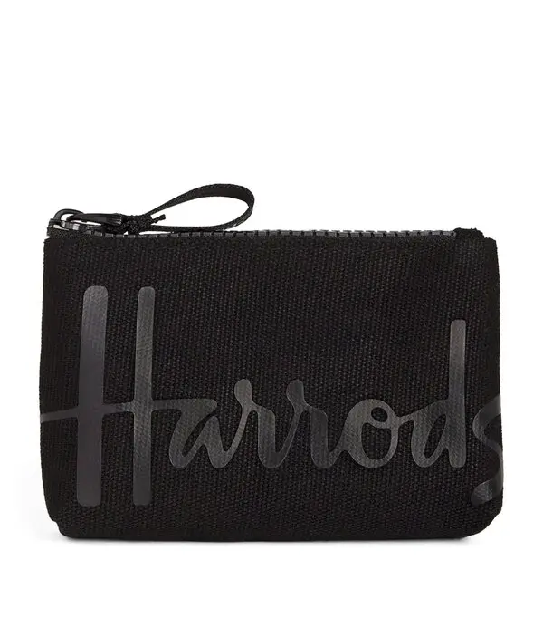 Harrods Cotton Logo Coin Purse - Black