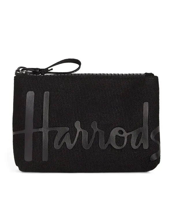 Harrods Cotton Logo Coin Purse - Black
