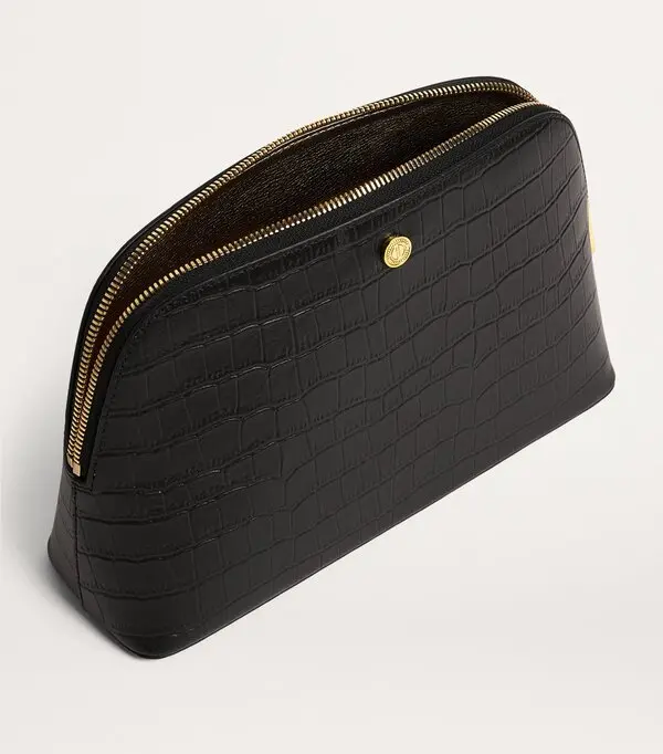 Harrods Large Croc-embossed Leather Cosmetics Bag