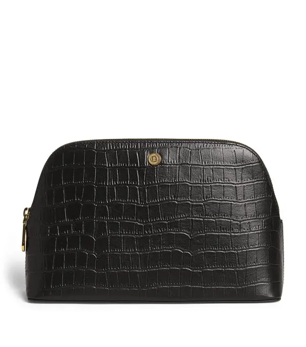 Harrods Large Croc-embossed Leather Cosmetics Bag