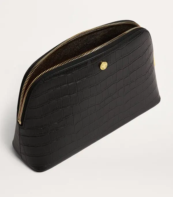 Harrods Large Croc-embossed Leather Cosmetics Bag