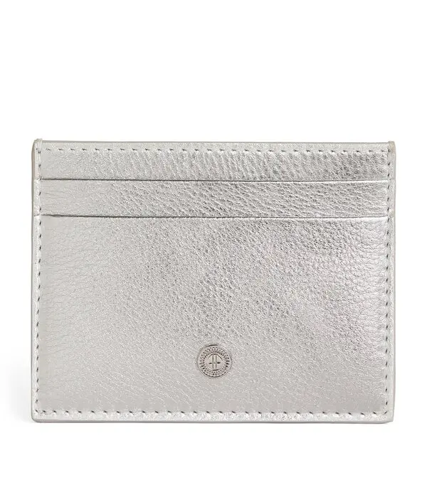 Harrods Leather Metallic Card Holder - Silver