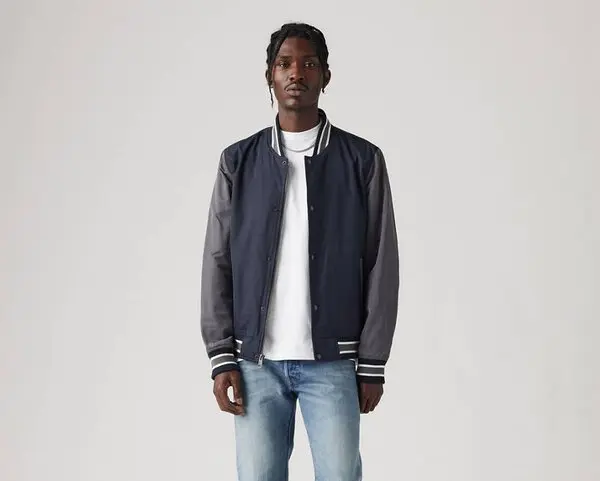 LEVI'S Lightweight Colorblock Varsity Jacket - Navy And Forged Iron