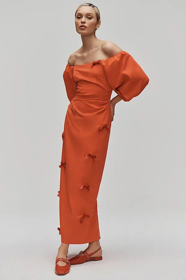 knee length dresses for ladies Amari Midi Dress in Sienna Bud Black main image 0