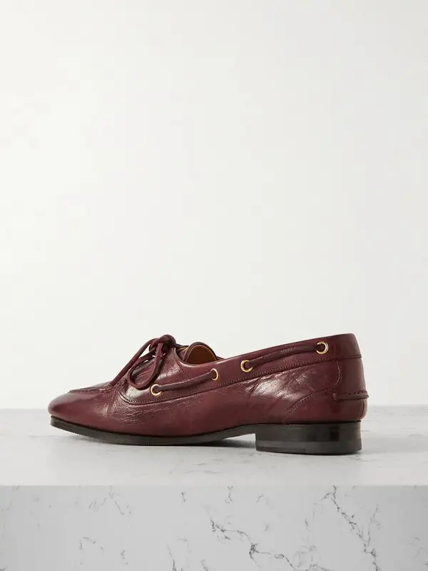 Bally Pathy Leather Boat Shoes - Burgundy