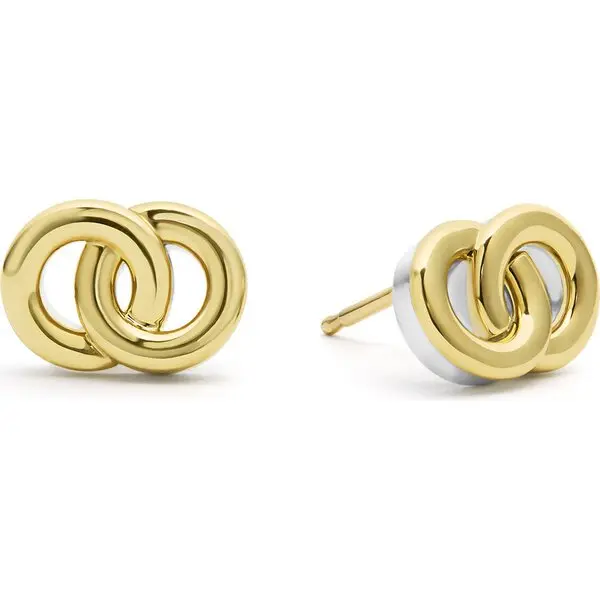 Lagos Interlocking Circle Stud Earrings - Two-tone