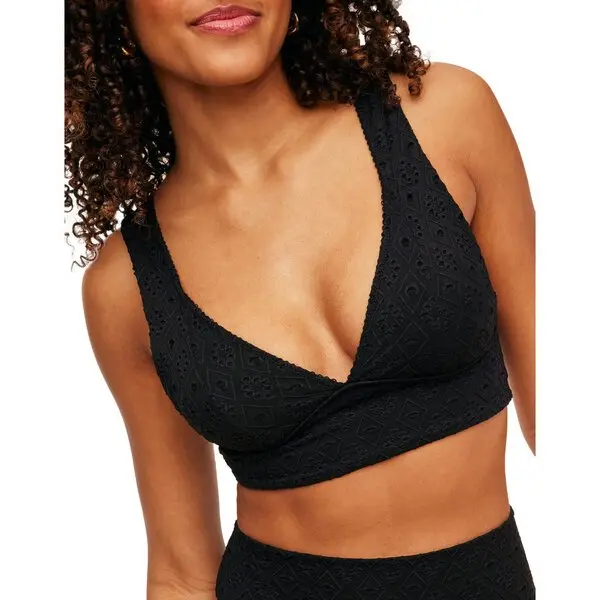 ADORE ME Madelaine Eyelet Swim Top - Black