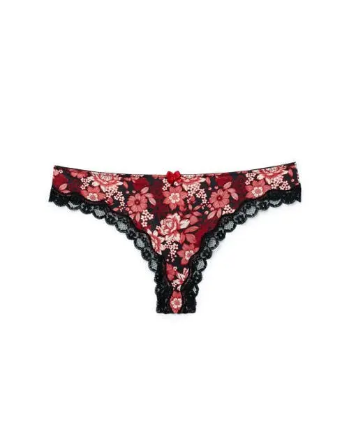 ADORE ME Nare Thong Panties - Floral Black