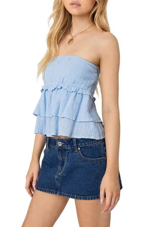 EDIKTED Strapless Tiered Top