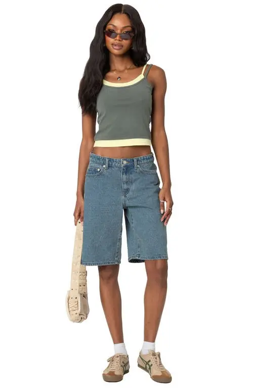 EDIKTED Element Layered Tank - Olive