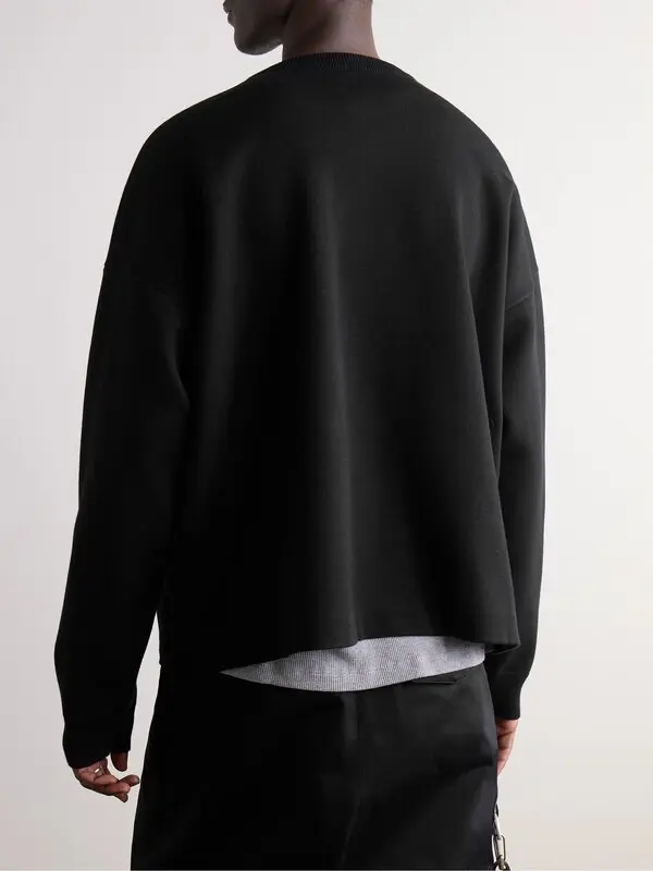 Loewe Logo-jacquard Cotton-blend Sweater - Black