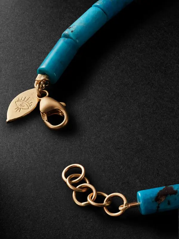 Jacquie Aiche Gold And Turquoise Beaded Bracelet