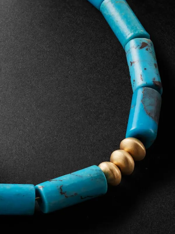 Jacquie Aiche Gold And Turquoise Beaded Bracelet