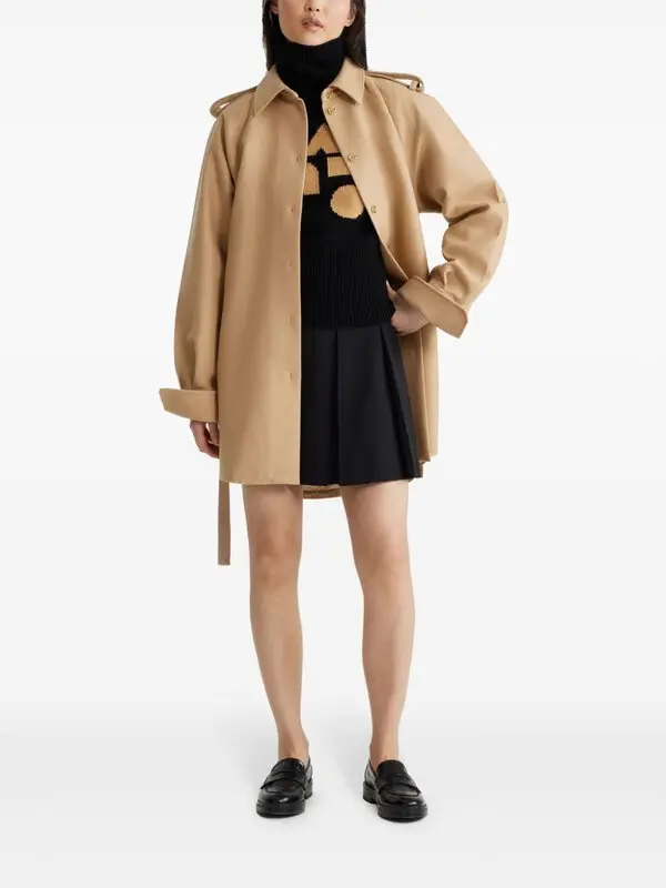 PATOU Mini Shirt Dress - Neutrals
