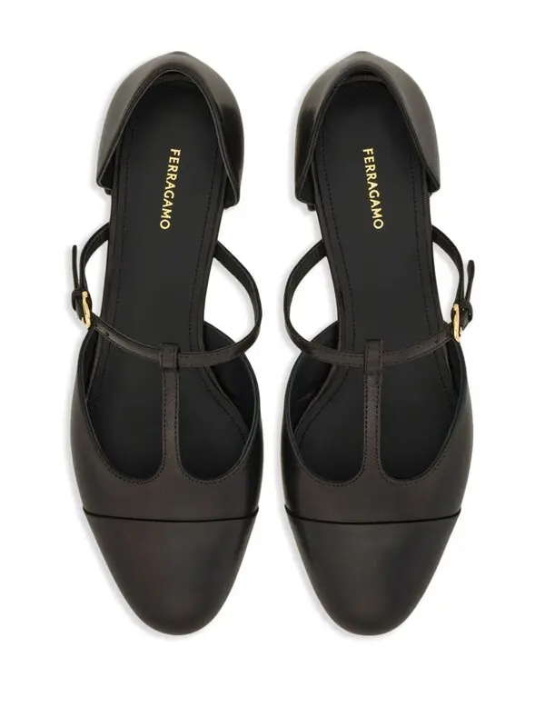 FERRAGAMO T-strap Ballet Pumps