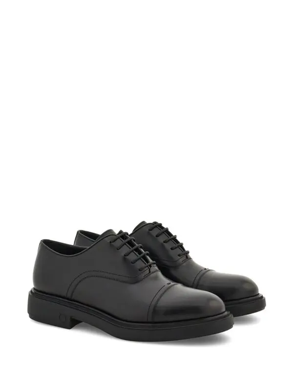 FERRAGAMO Cap-toe Leather Derby Shoes