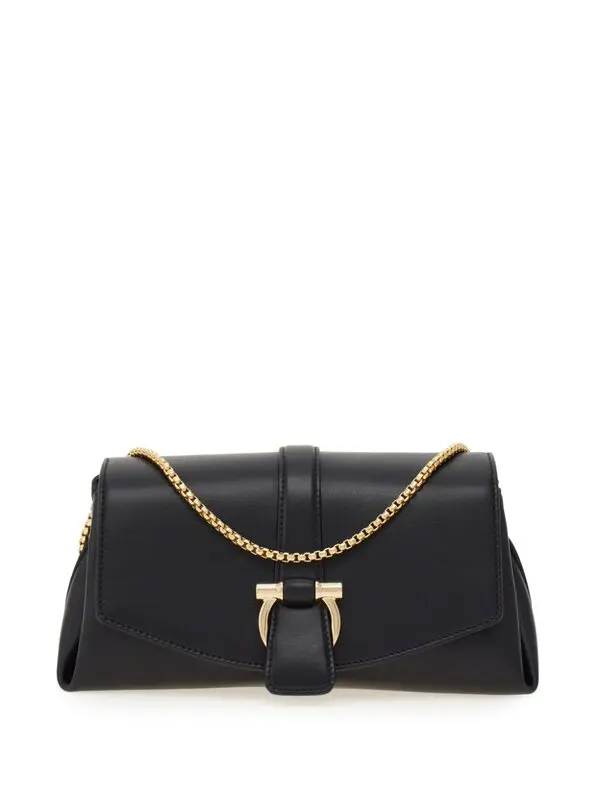 FERRAGAMO Small Front-flap Shoulder Bag - Black