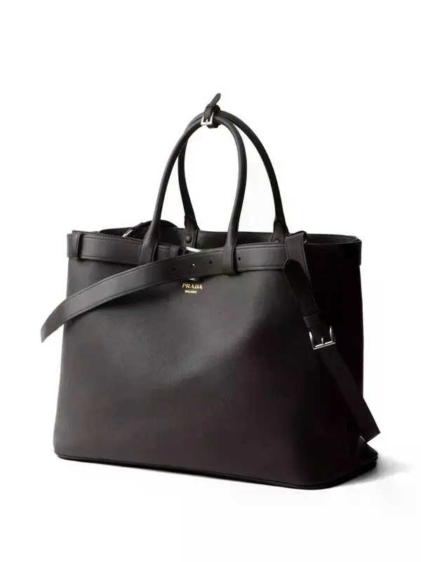 Prada Buckle Leather Tote